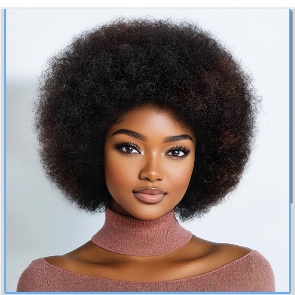 Hair | Afro Curl Fluffy Wigs Human Hair 7s Afro Curly Wig Big Hair ...